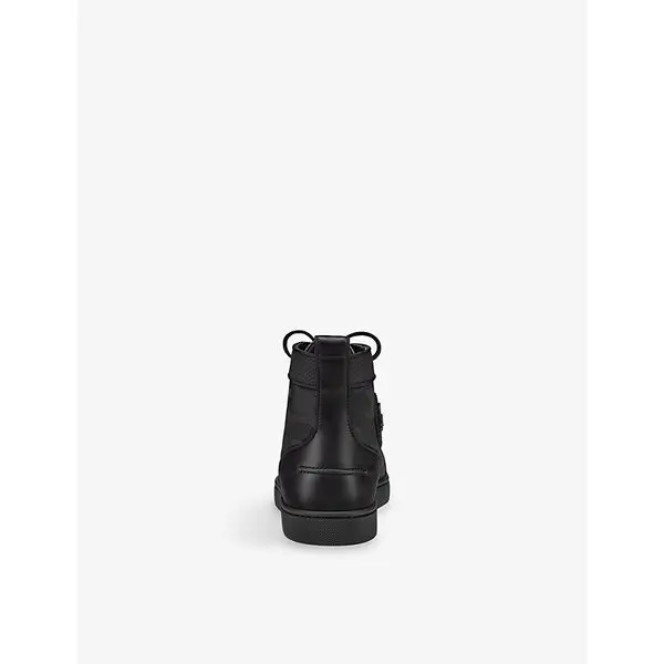 CHRISTIAN LOUBOUTIN Louis Leather High-top Sneakers - Black