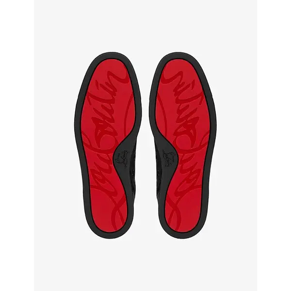 CHRISTIAN LOUBOUTIN Louis Leather High-top Sneakers - Black
