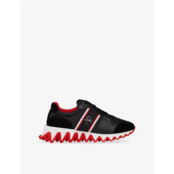 CHRISTIAN LOUBOUTIN Nastroshark Leather And Nylon Sneakers - Black