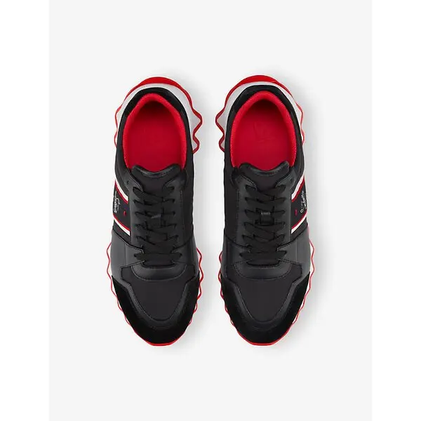 CHRISTIAN LOUBOUTIN Nastroshark Leather And Nylon Sneakers - Black