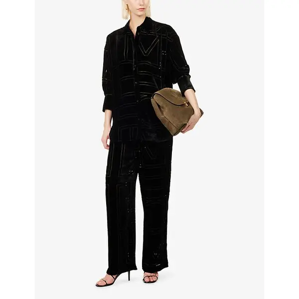 TOTEME Oversized Devoré Silk-blend Shirt