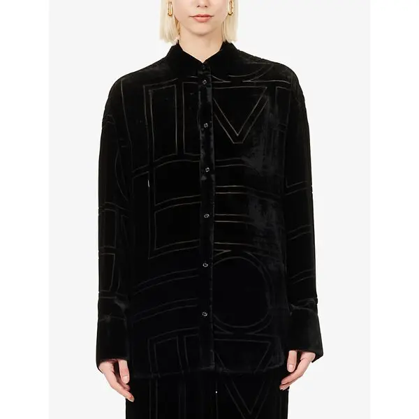 TOTEME Oversized Devoré Silk-blend Shirt