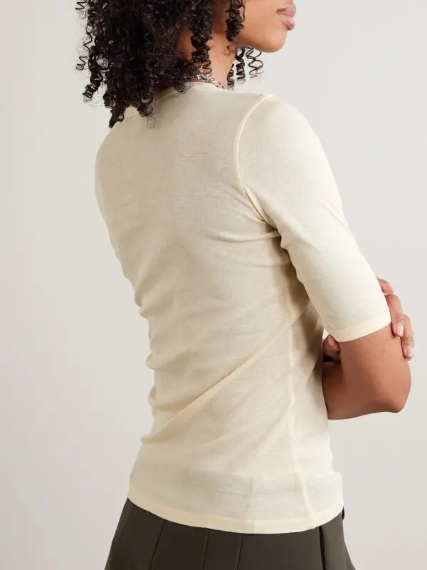 FLORE FLORE Anna Organic Cotton-jersey T-shirt - Neutrals