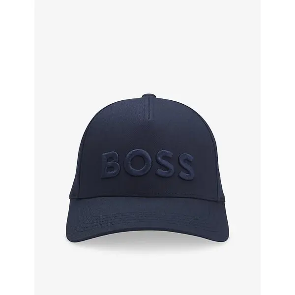 BOSS Logo-embroidered Cotton Cap - Dark Blue