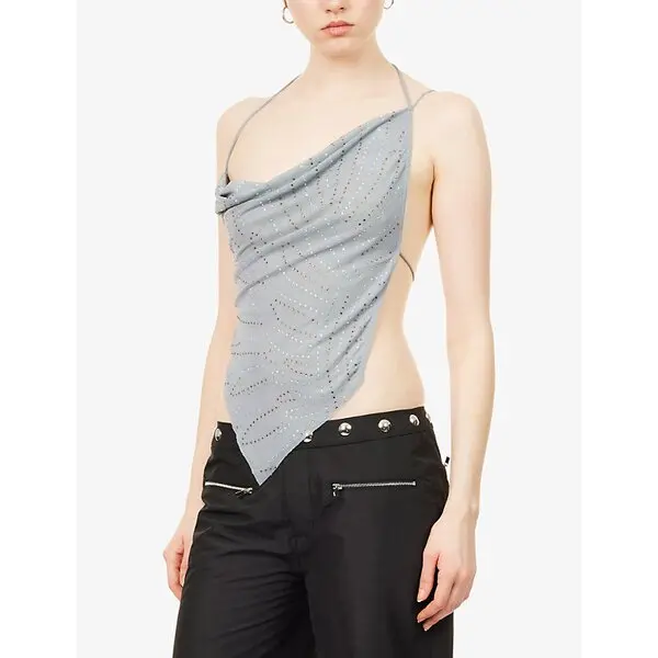 JADED LONDON Backless Cowl Mesh Top