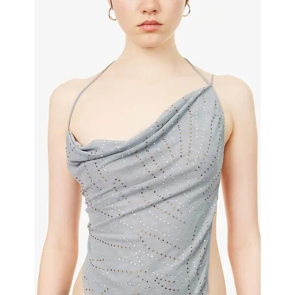JADED LONDON Backless Cowl Mesh Top