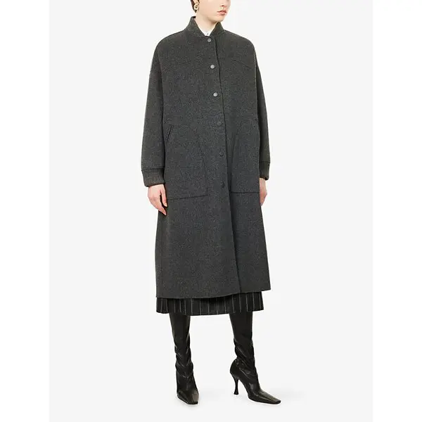 Max Mara Alamaro Long Brushed Wool-blend Coat