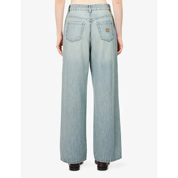 Miu Miu Chambray Wide-leg Denim Jeans