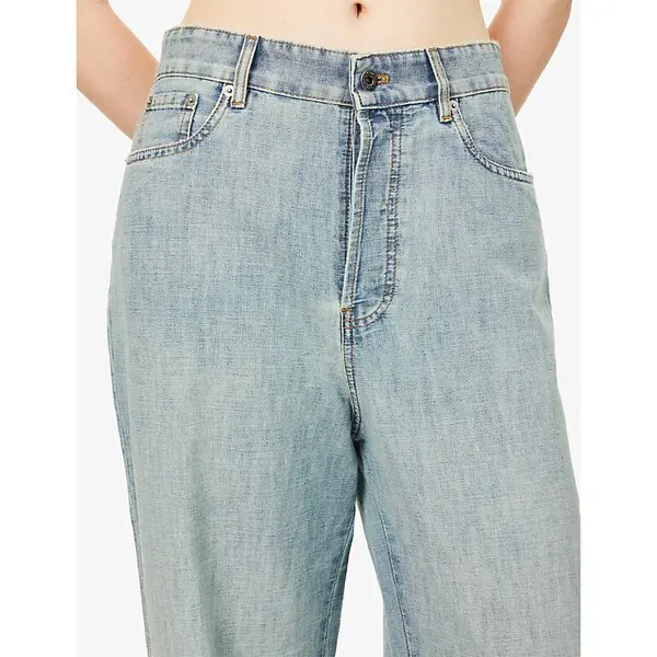 Miu Miu Chambray Wide-leg Denim Jeans