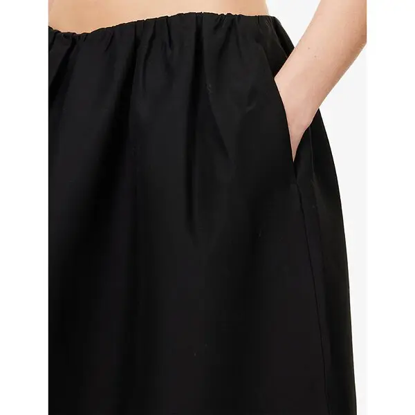 TOTEME Wool And Silk-blend Midi Skirt - Black