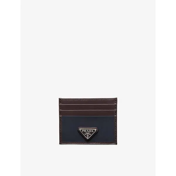 Prada Re Nylon And Leather Card Holder - Blue