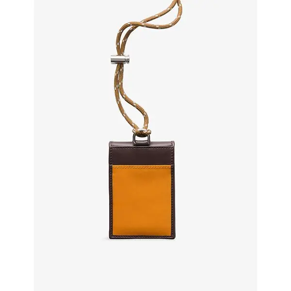 Prada Re Nylon And Leather Card Holder - Orange