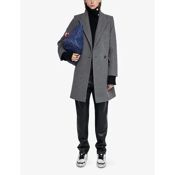 Zadig&Voltaire Peak-lapel Wool-blend Coat