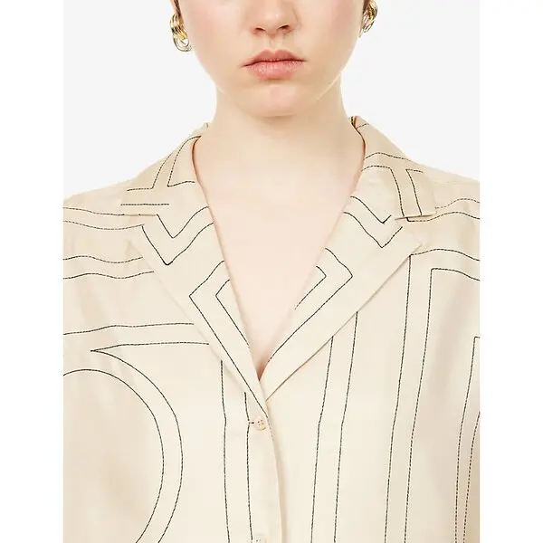 TOTEME Monogram Silk Top