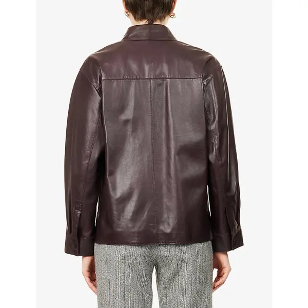 Max Mara Panelled Leather Shirt Jacket
