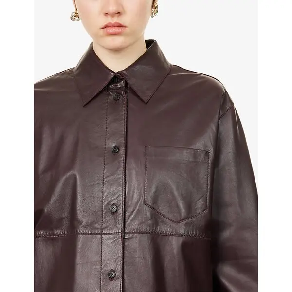 Max Mara Panelled Leather Shirt Jacket