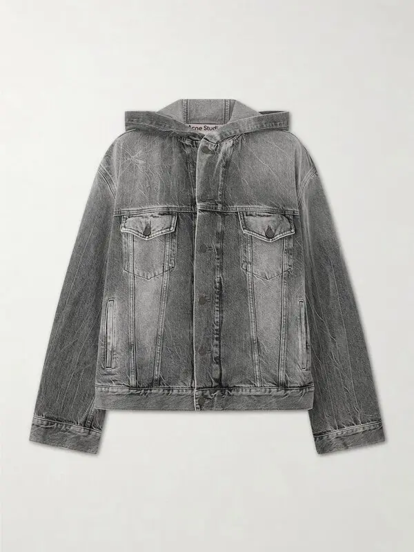 Acne Studios Hooded Denim Jacket - Black