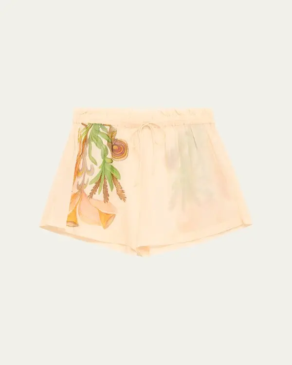 Ulla Johnson Water Blossoms Bijou Coverup Shorts - Inner Natu