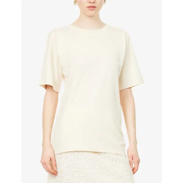 Khaite Allen Relaxed-fit Silk T-shirt - Cream