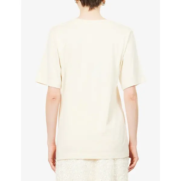 Khaite Allen Relaxed-fit Silk T-shirt - Cream