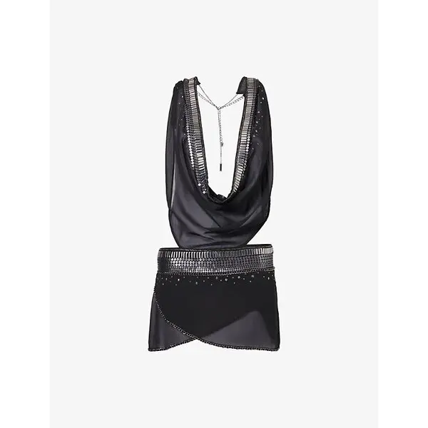 JADED LONDON Embellished Chiffon Mini Dress