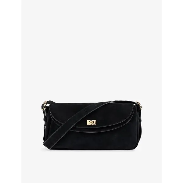 Sandro Le Mambo Suede Shoulder Bag - Black