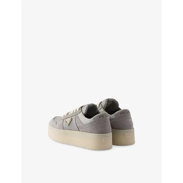 Prada Downtown Bold Re-nylon And Suede Trainers - Grey