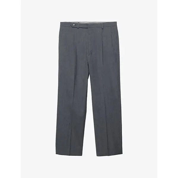 Prada Tailored Straight-leg Wool Trousers - Grey
