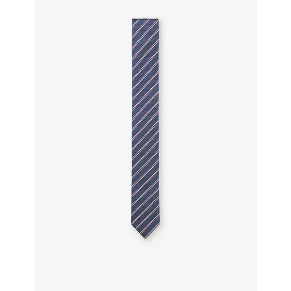 Hugo Stripe-pattern Silk Tie - Open Blue