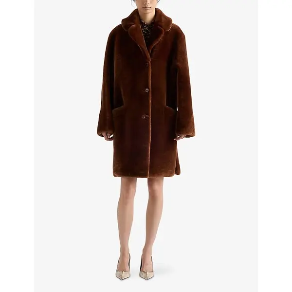Prada Shearling Midi Coat