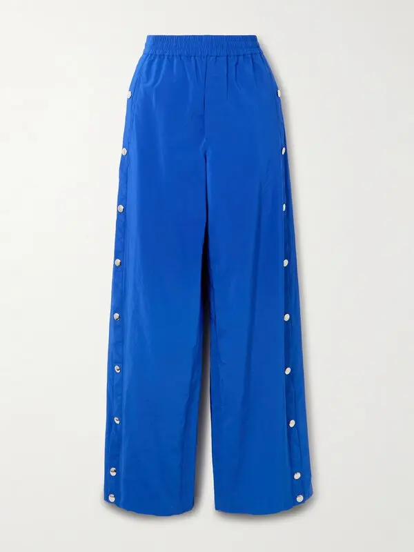 Tibi Shell Wide-leg Pants - Blue