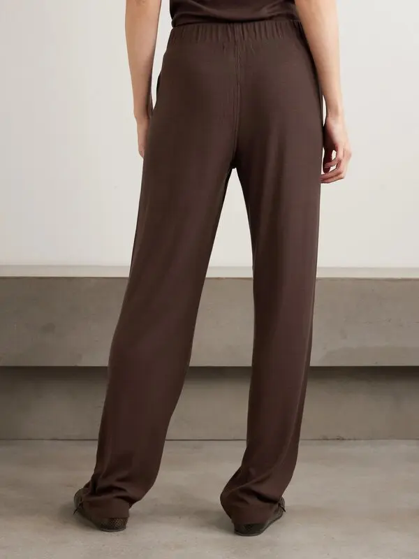 Eterne Lounge Ribbed Straight-leg Pants - Brown