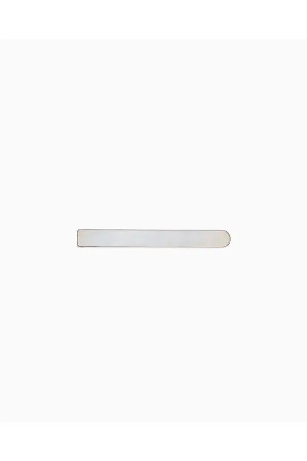 Giorgio Armani Sterling Silver Tie Bar - White