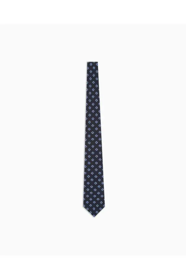 Giorgio Armani Printed Silk Neck Tie - Blue
