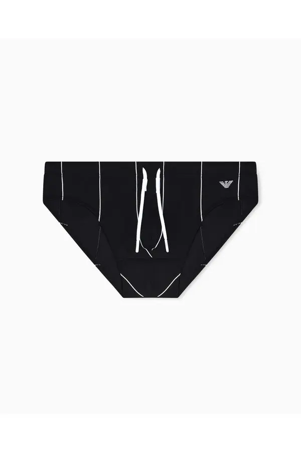 Emporio Armani Printed Swim Briefs - Stripe