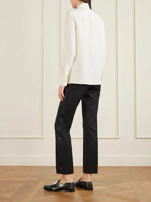 Givenchy Pussy-bow Draped Silk Blouse - Neutrals