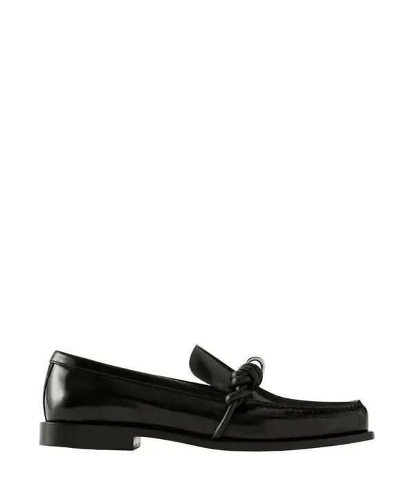 JIL SANDER Knot-detailed Leather Loafers - Black