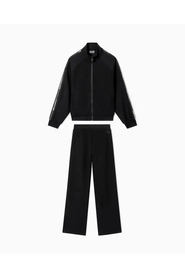 EA7 Logo Series Stretch Modal Blend Tracksuit - Black