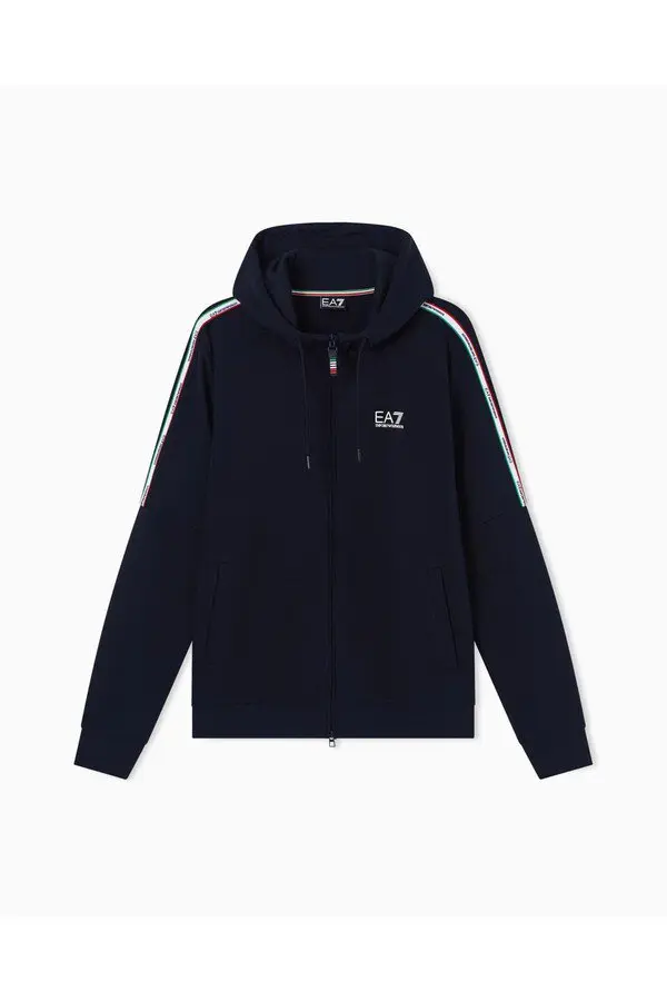 EA7 Hooded Cotton Blend Sweatshirt
