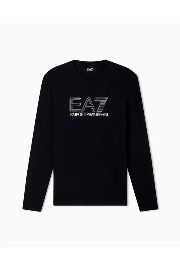 Emporio Armani Visibility Stretch-cotton Long-sleeved T-shirt - Black