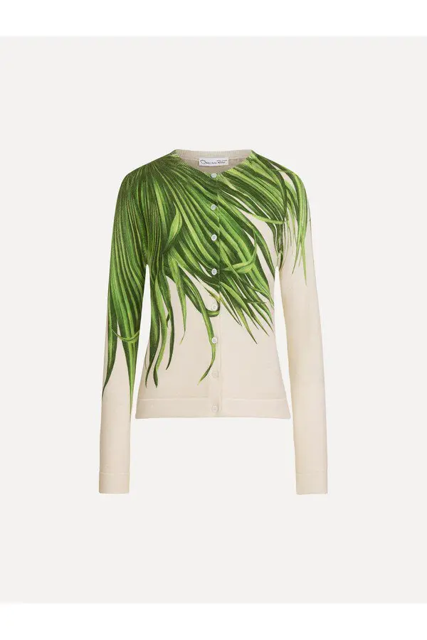 Oscar De La Renta Palm Leaves Cardigan
