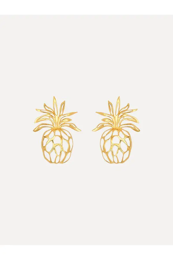 Oscar De La Renta Openwork Pineapple Clip-on Earrings - Red