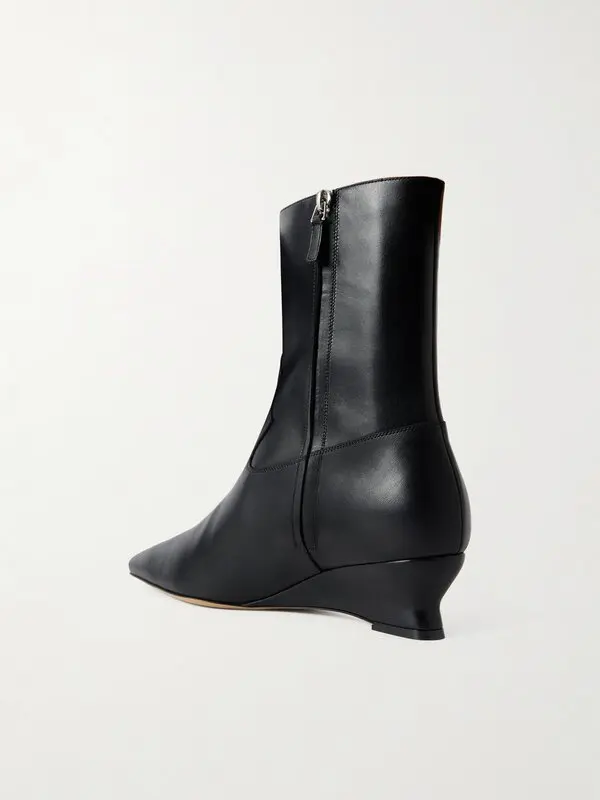 Le Monde Beryl Camille Leather Wedge Ankle Boots - Black