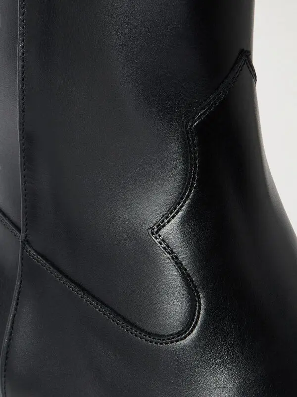 Le Monde Beryl Camille Leather Wedge Ankle Boots - Black