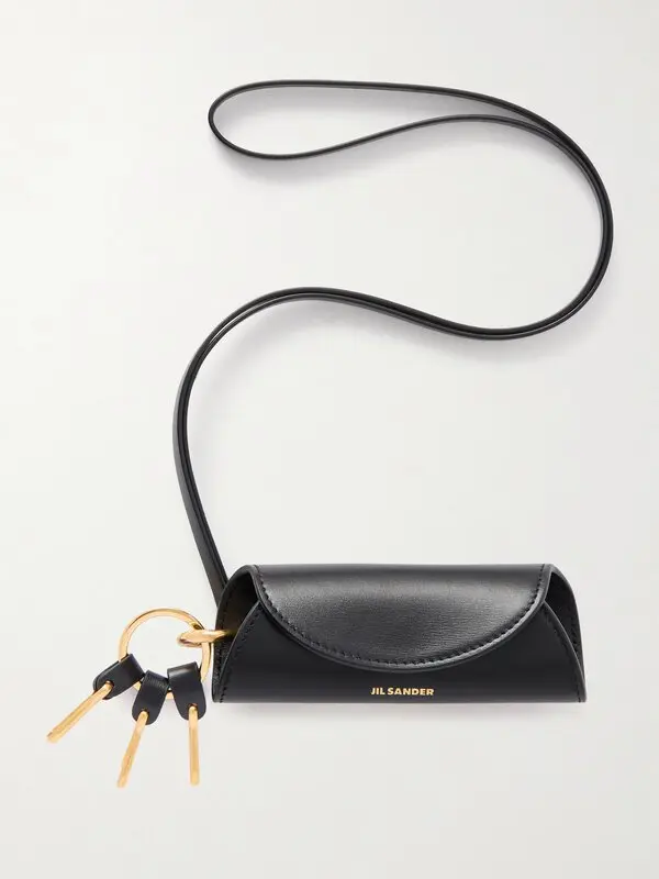 JIL SANDER Leather Keychain - Black