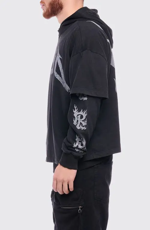 ROLLING LOUD Cotton-blend Layered Graphic Hoodie