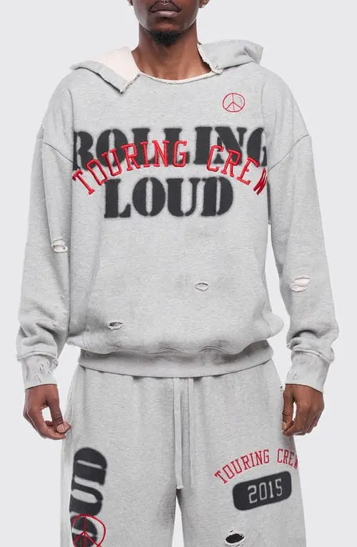 ROLLING LOUD Rl Touring Crew Distressed Pullover Hoodie