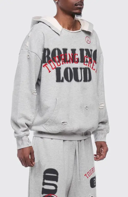 ROLLING LOUD Rl Touring Crew Distressed Pullover Hoodie