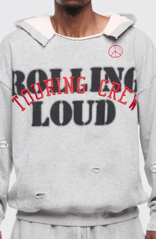 ROLLING LOUD Rl Touring Crew Distressed Pullover Hoodie
