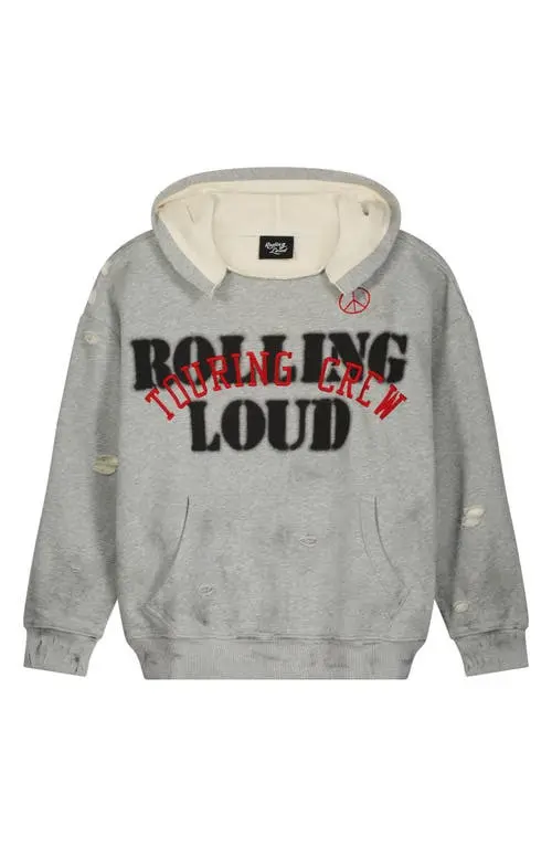 ROLLING LOUD Rl Touring Crew Distressed Pullover Hoodie